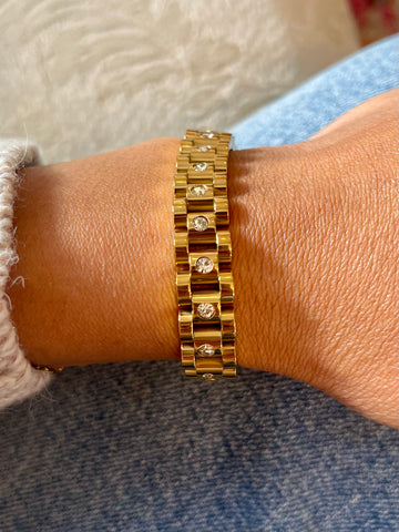 Rolly Watch Band with CZ